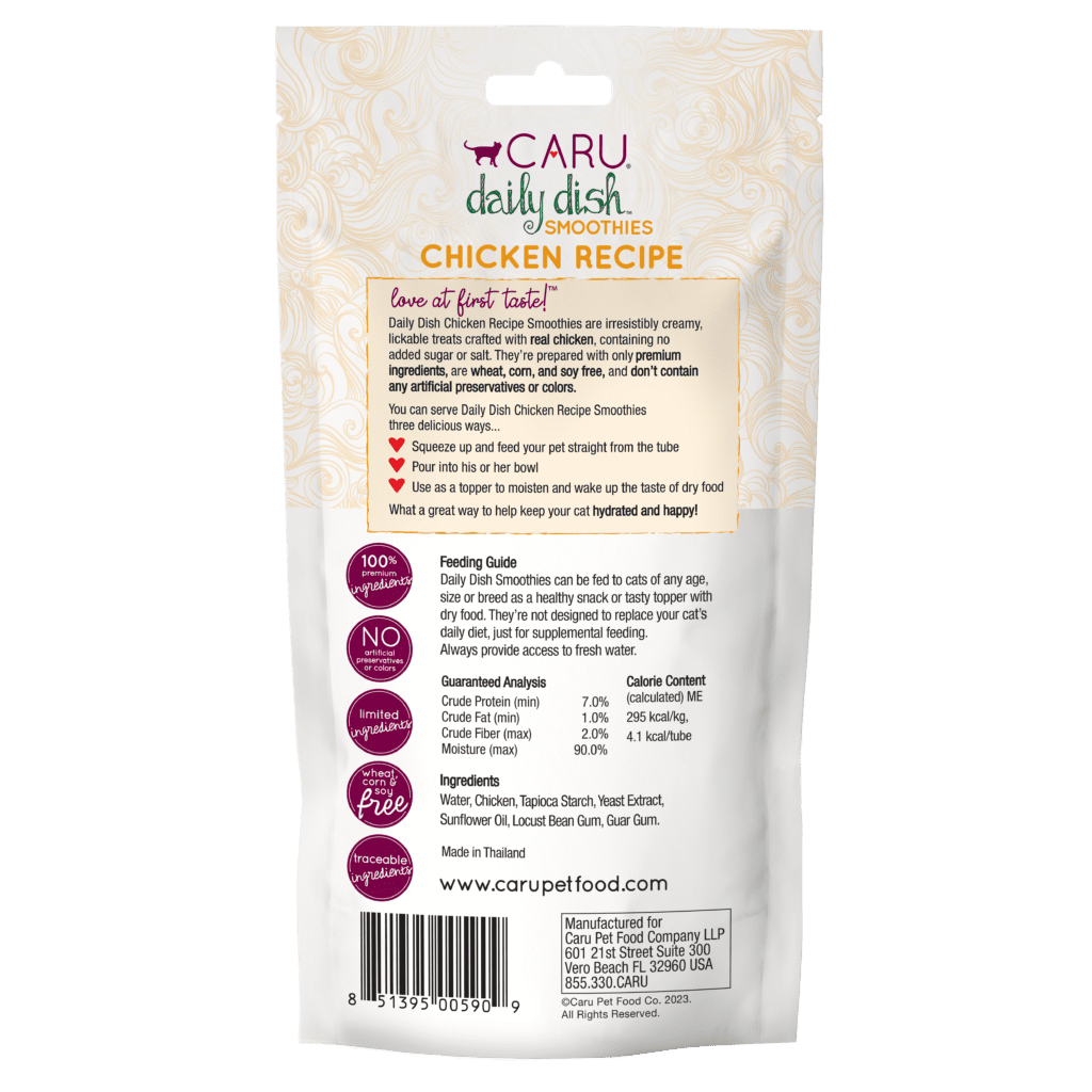Caru Daily Dish Smoothies Chicken Recipe for Cats - Caru Pet Food