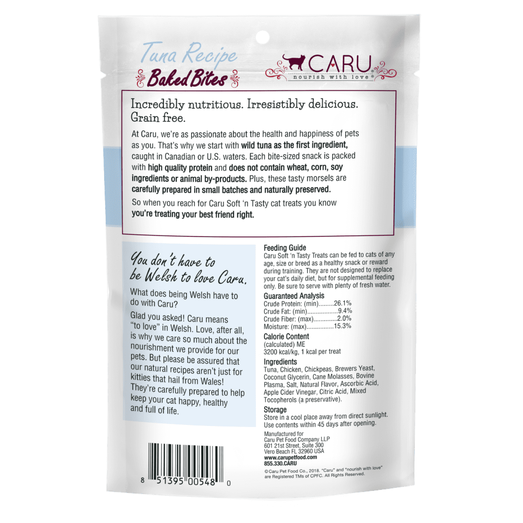Caru Soft ‘n Tasty Baked Tuna Recipe Bites for Cats - Caru Pet Food